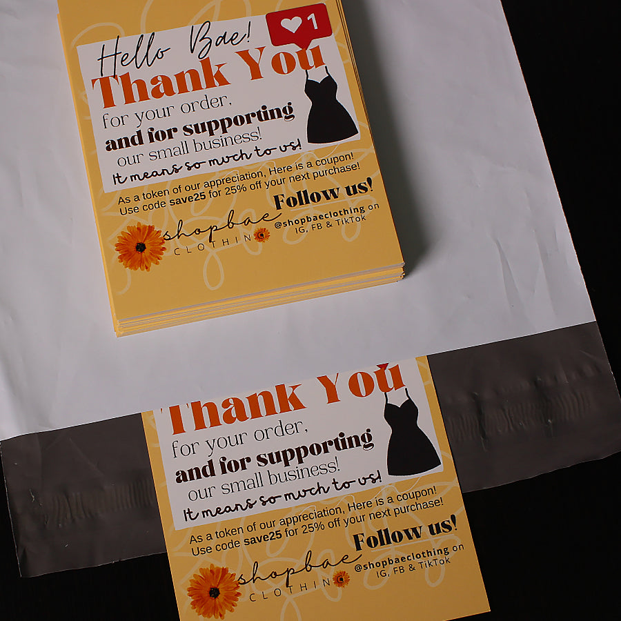 Custom Flyer Insert Design for Dropshipping | My Online Fashion Store